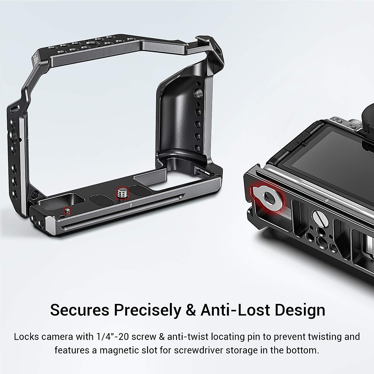 SmallRig X-T4 Camera Cage for FUJIFILM X-T4, Aluminum Alloy Cage with NATO Rail and Cold Shoe Mount for Microphone and Light CCF2808