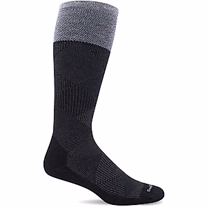 Sockwell Men's Diamond Dandy Moderate Graduated Compression Sock, Black - M/L