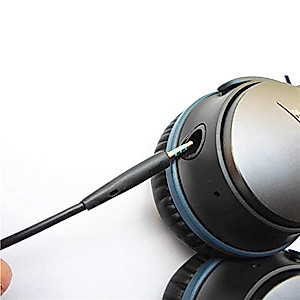 Tobysome Replacement QC25 Headphone Cable, 3.5mm to 2.5mm Audio Cable Cord Wire for Bose QC25 QuietComfort 25 QC35 QC35II QC45 Headphones with Inline Mic Remote Volume Control (Black)