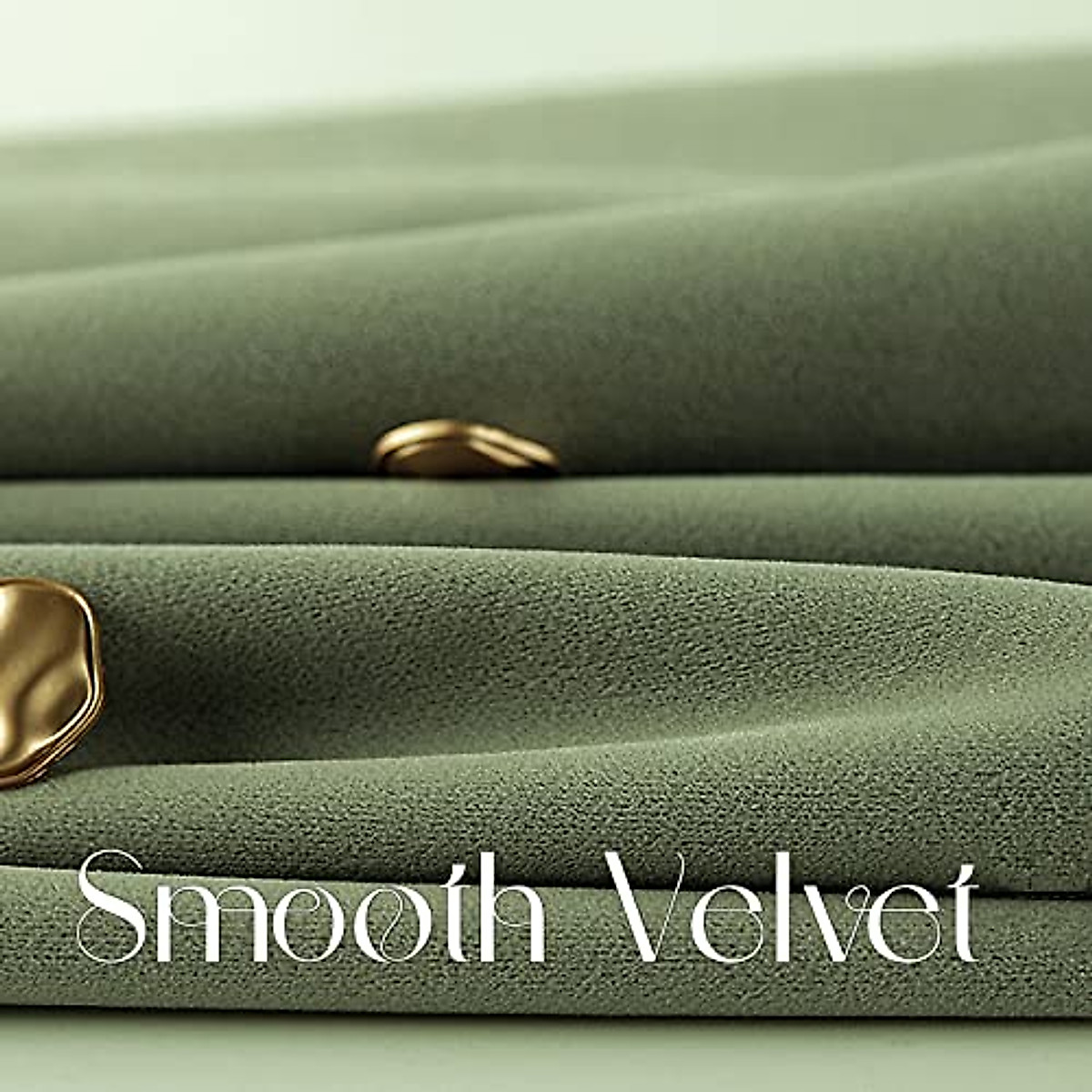 COLLACT Sage Green Velvet Curtains 96 Inches Long Blackout Curtains for Bedroom Living Room Darkening Thermal Insulated Rod Pocket Luxury Soft Window Drapes 2 Panels