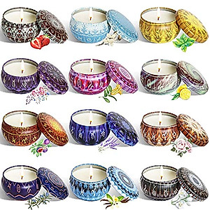12 Constellations Scented Candles Gift Set,Aromatherapy Candles,Soy Wax Candles Gifts Set for Women Valentine Mothers Day Gifts Portable Travel Tin Birthday Gifts