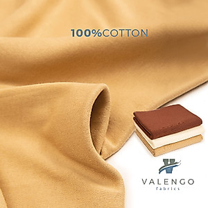 VALENGO Premium Skin Tone Fabric for Doll Making, 100% Cotton Interlock Fabric, Waldorf Doll Skin Fabric, Cloth Doll Skin Color Fabric - 1 Yard (Tan)