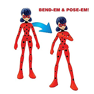 Bend-EMS - Miraculous Ladybug - The Original Bendable, posable Actions Figures from The 90's are Back! Great Birthday Gifts for Kids, Boys, and Girls