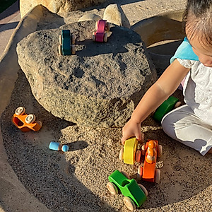 Avery & Ruth Waldorf Toys Rainbow Car Set - 70” x 35” Silk Scarf for kids to play- 7 Handmade Wooden Car - 3 Peg Dolls - Montessori Rainbow Toy - 100% Silk