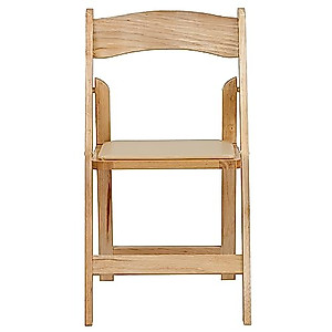 Flash Furniture 4 Pack HERCULES Series Natural Wood Folding Chair with Vinyl Padded Seat