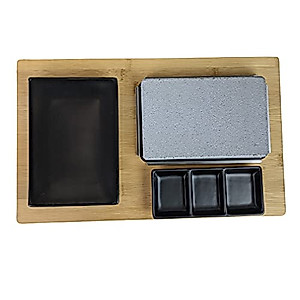 Black Rock Grill Cooking Stone for Steak, Lava Stone Grill, Hot Steak on a Stone Cooking Set
