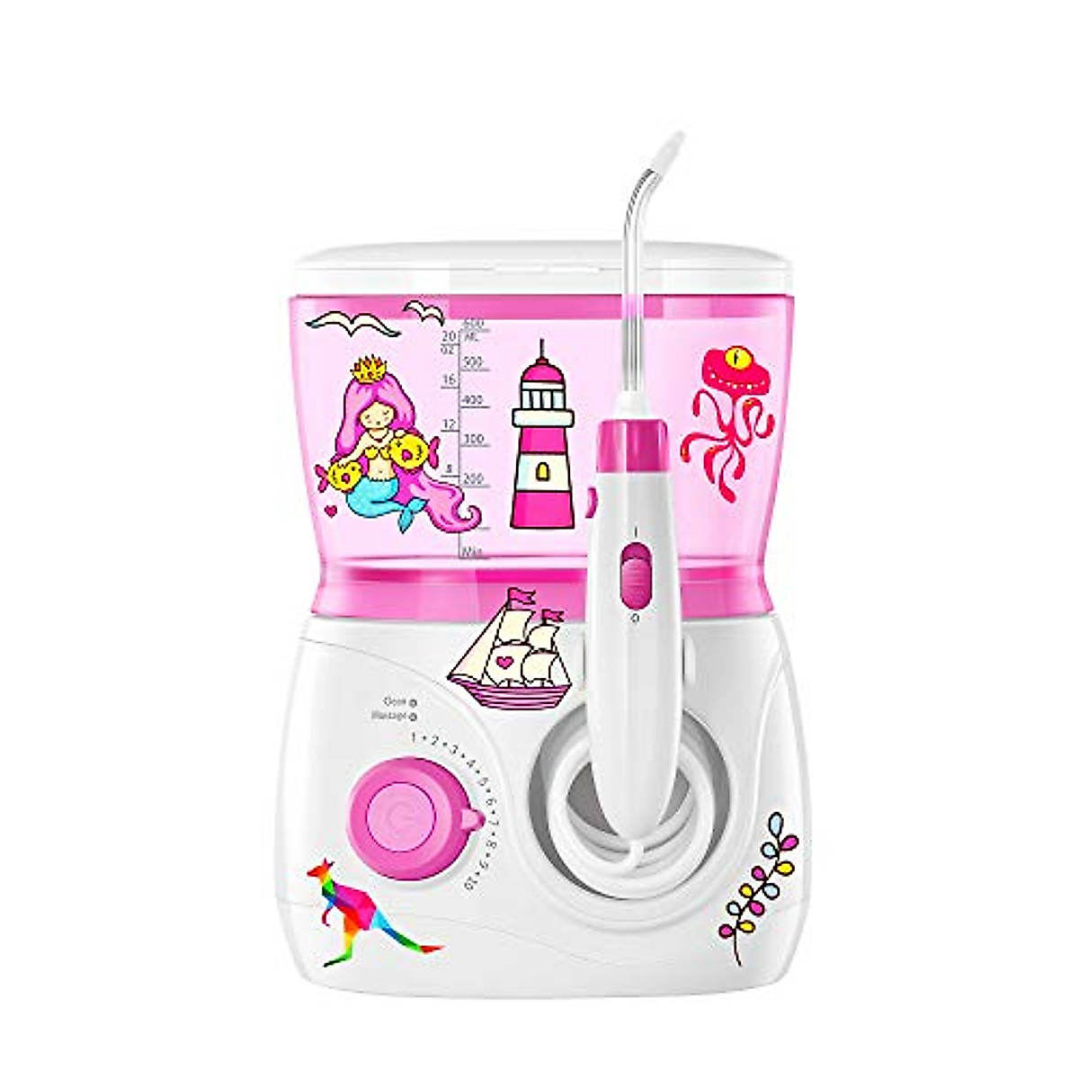 ToiletTree Products Children's Countertop Water Flosser – Portable Oral Irrigator for Kids - Electric Dental Water Flossing Tool with 600ML Water Tank & Free 2 Soft Tips – Suitable for Travel & Home