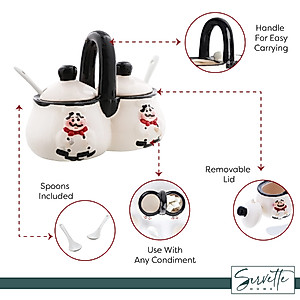 Servette Home Chef Condiment Holder with Lids and Spoons