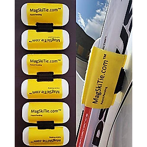 MagSkiTie - 3 Pair- Cross Country Ski Tie Strap Magnetic Nordic Ski Tie Skate Ski Tie Classic Ski Tie Ski Clip Ski Holder The Best Nordic Ski Tie Solution No More Falling Skisi