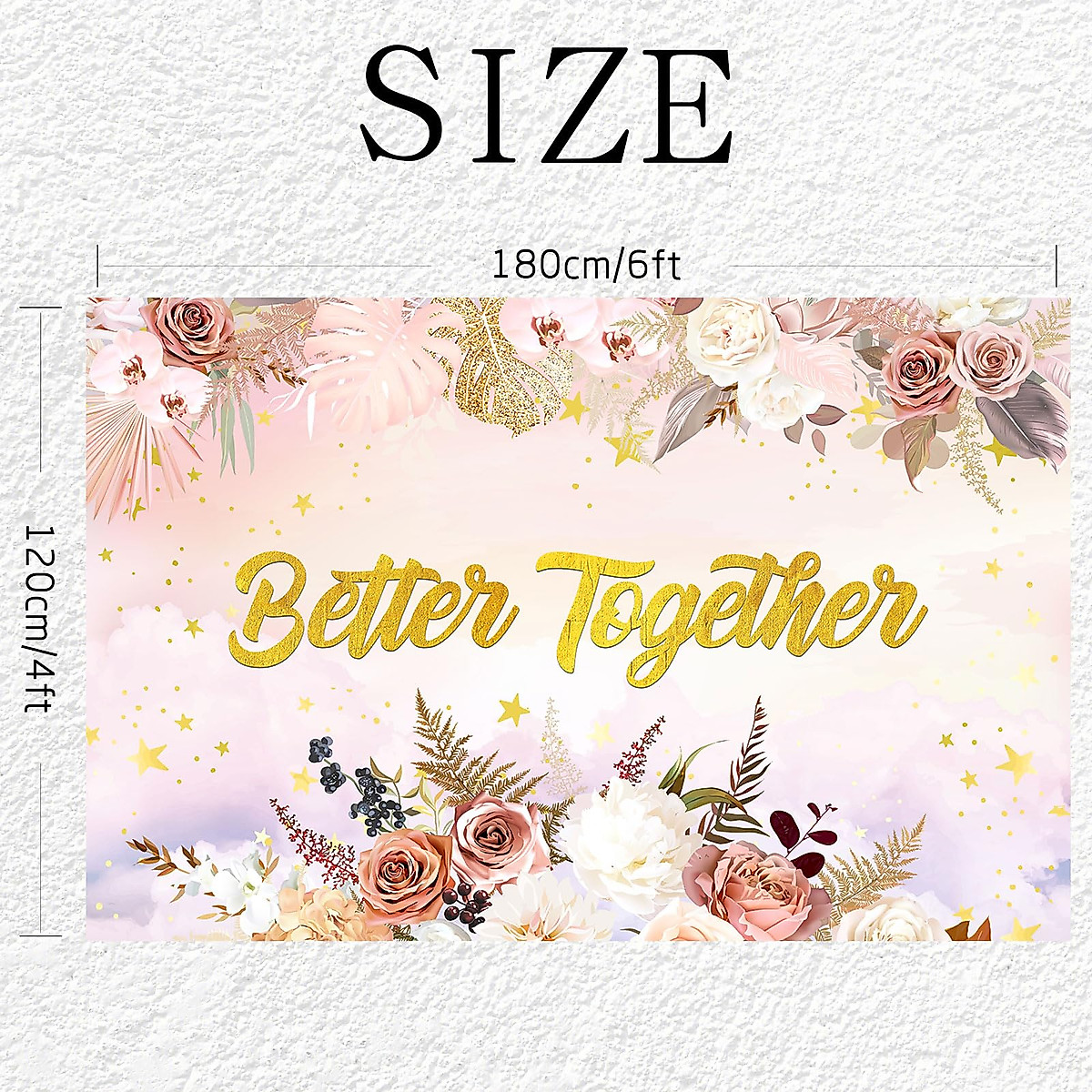 Dill-Dall Better Together Backdrop, Bridal Shower Party Decorations Banner Floral Pampas Grass She Said Yes Just Engaged Engagement Photography Background Supplies, 6x4ft