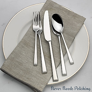 Mikasa Rockford Heavy-Weight Forged 18.0 Stainless Steel 42 Piece Cutlery Set, Service for 8