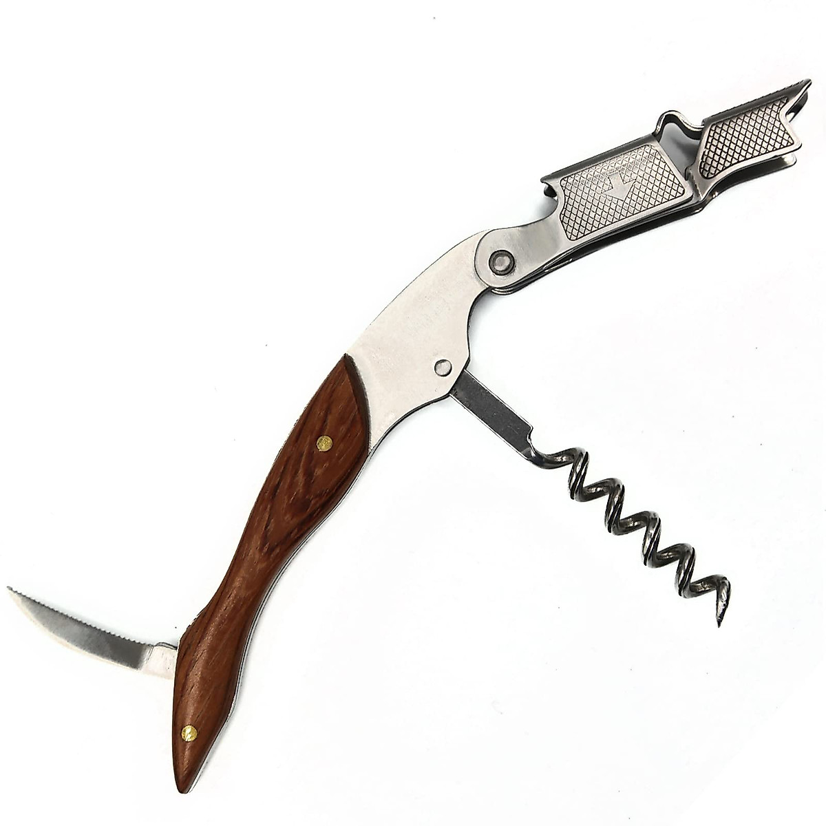 Masterpart Wine Opener - Professional Corkscrew Wine Bottle Opener w/Foil Cutter - Manual Wine Key Bottle Openers for Waiters, Bartenders & Home