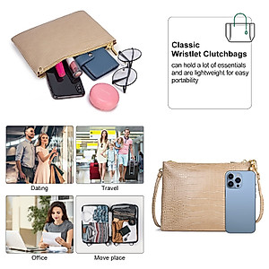 AMELIE GALANTI Small Crossbody Purse Bag For Women,Wristlet Clutch Handbag And Crossbody Wallet With Shoulder Strap For Cell Phone (Pattern-beige)