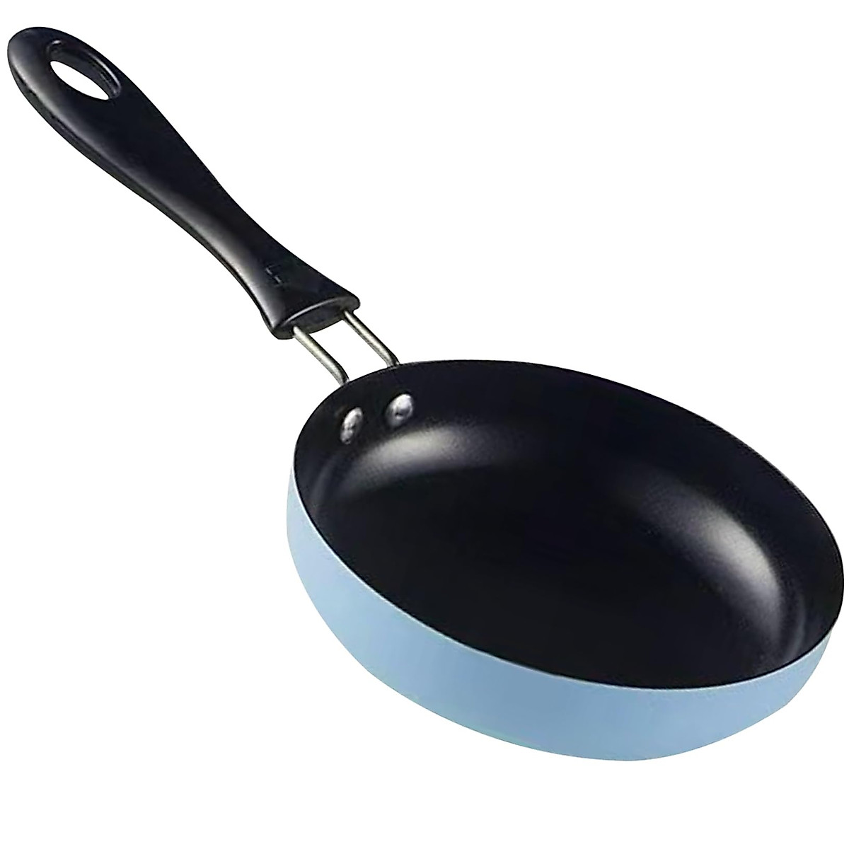 Hibycknl Small Frying Pan, 4.7 Inch Egg Frying Pan Heat Resistant Non Stick Pan with Handle Portable Round Omelet Pan for Stove Gas, Induction Hob Blue Kitchen Items