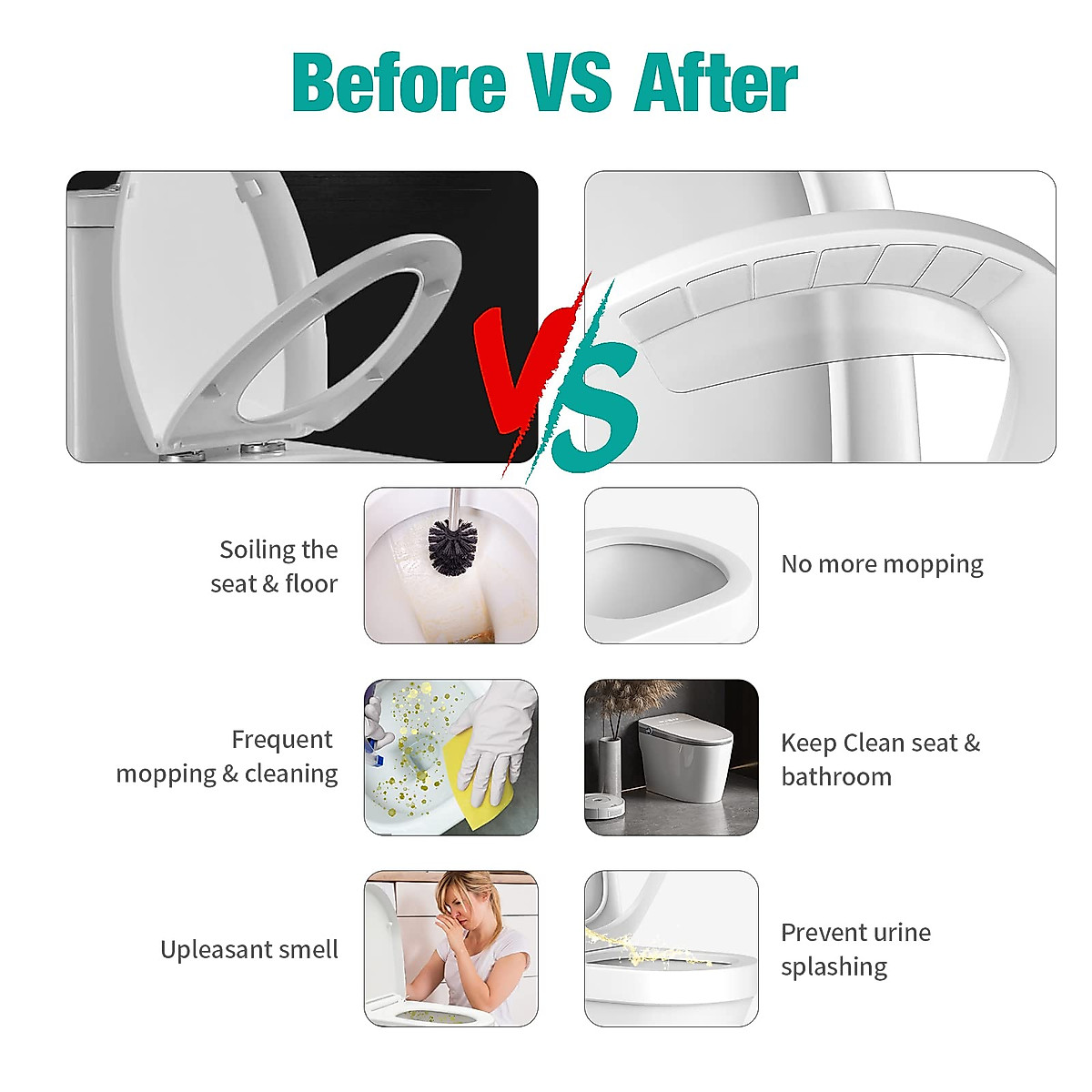 4 Pack Pee Guards for Toilet Seats, Potty Training Pee Guard for Adults and Kids, Pee Splash Guard with Strongest Stickiness, Prevent Peeing Splash to Keep Toilet Clean