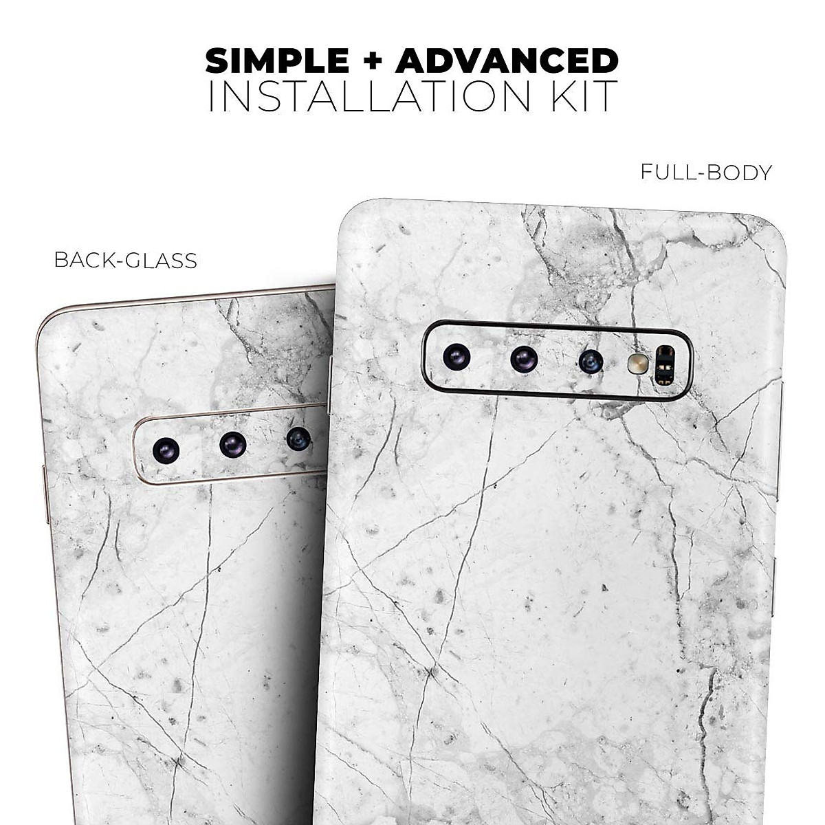 DesignSkinz Cracked Marble Surface Protective Vinyl Decal Wrap Skin Cover Compatible with The Samsung Galaxy S20 (Screen Trim & Back Glass Skin)