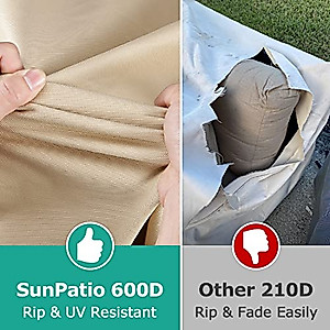SunPatio Chaise Lounge Cover Outdoor Waterproof, 2 Pack Patio Lounge Chair Cover 600 D Heavy Duty, UV & Rip & Fade Resistant, All Weather Protection, 80W x 32D x 10/25H inch, Beige & Olive