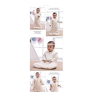 OuYun Baby Sleeping Bag 100% Cotton Sleeves Detachable Wearable Blanket Winter,Sunflowers,Small