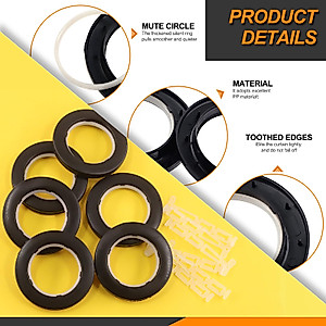 Rustark 20 Sets 1-5/8" (42mm) Inner Diameter Curtain Grommet with Connectors Black Round Plastic Curtain Rings Curtain Spacers Low Noise Curtain Rings DIY Roman Curtain Rings for Window Curtains