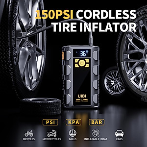 UIBI X5 Car Jump Starter with Air Compressor, 2000A Car Battery Jump Starter with 150PSI Tire Inflator Portable, Battery Jumper Starter, Jump Box for 8.0L Gas or 6.0L Diesel Vehicles