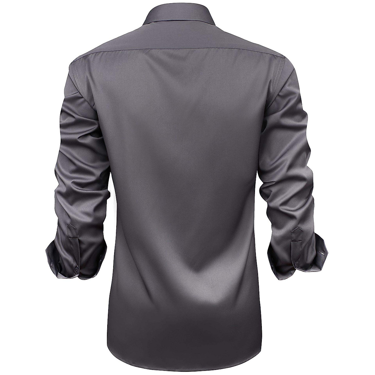 J.VER Men's Casual Long Sleeve Stretch Dress Shirt Wrinkle-Free Regular Fit Button Down Shirts Grey Medium