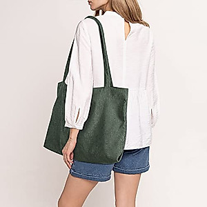 Sightor Corduroy Tote Bag for Women Shoulder Bag Big Capacity Shopping Bag Casual Handbag