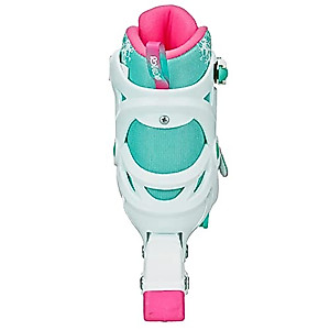 Roller Derby ION 7.2 Girl's Adjustable Inline Skates White/Mint/Pink Size Small (11-1)
