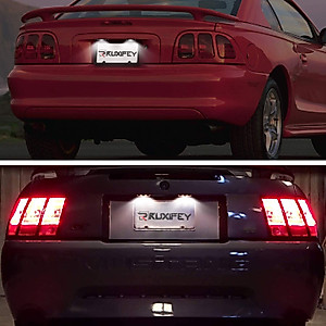 RUXIFEY License Plate Light Replacement Compatible with 1994-2004 Ford Mustang Pickup Truck, 6000K White, Pack of 2