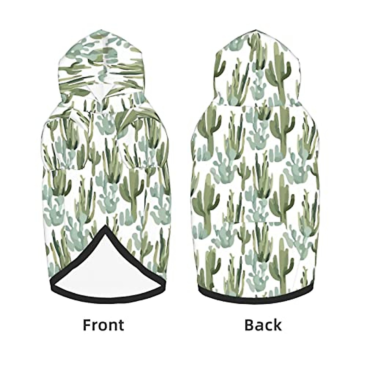 Large Dog Hoodie Desert-Cactus-Arizona Pet Clothes Sweater with Hat Soft Cat Outfit Coat Xx-Large