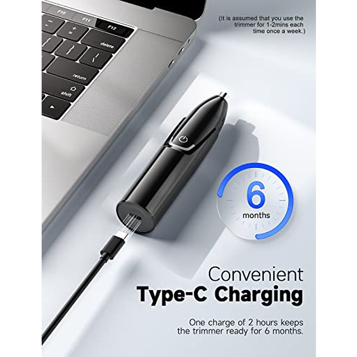 ZORAMI Rechargeable Ear and Nose Hair Trimmer - 2022 Professional Painless Eyebrow & Facial Hair Trimmer for Men Women, Powerful Motor and Dual-Edge Blades for Smoother Cutting Black