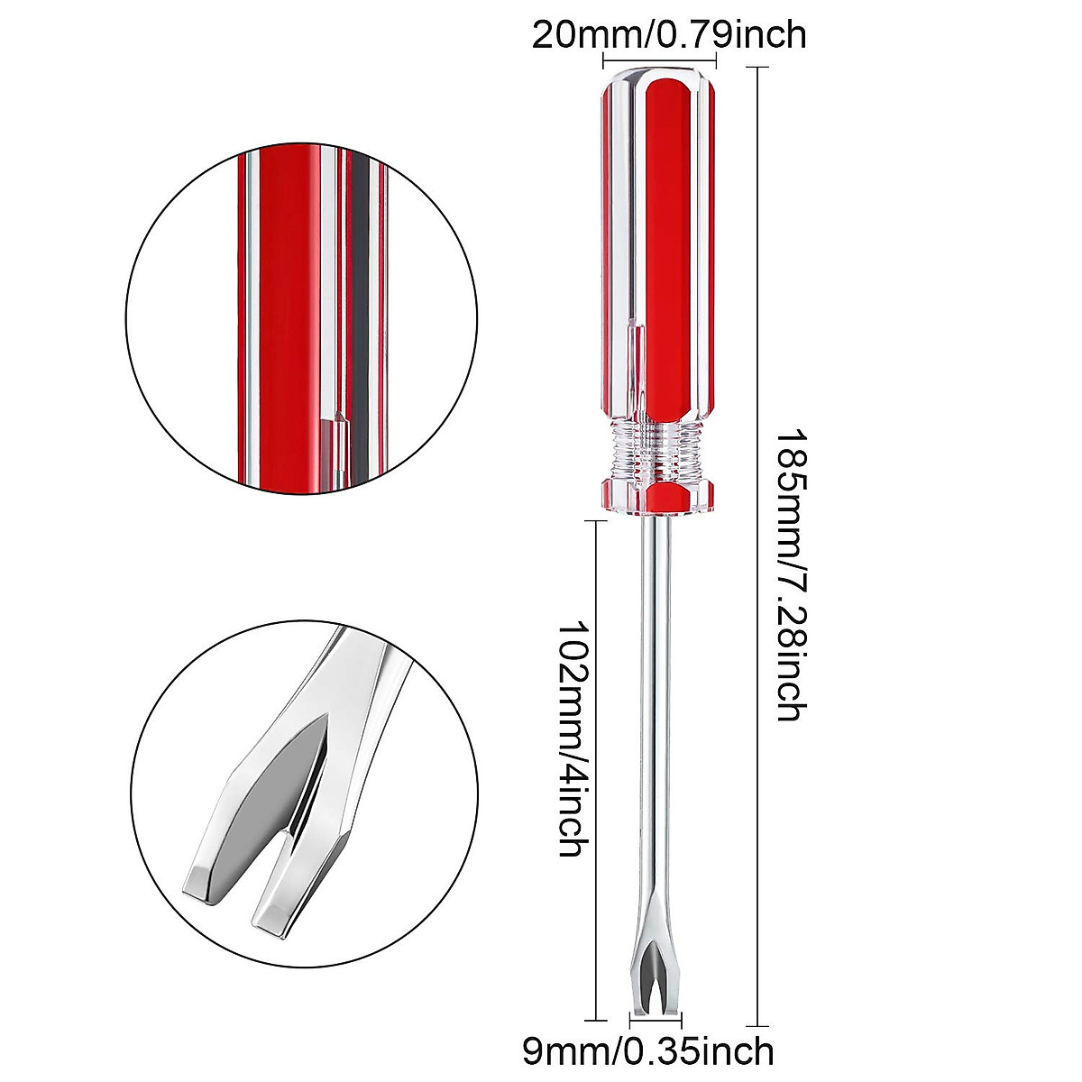 3 Packs Tack Lifter 3 mm U Tip Nail Staple Rivet Tack Puller Screwdriver Upholstery Staple Remover Tool for Furniture