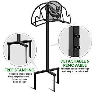AMAGABELI GARDEN & HOME Hose Holder for Outside Thick Metal Garden Hose Stand Freestanding Heavy Duty,Detachable Water Hose Reels Hanger Decorative Sturdy Hose Rack Stake Storage for Lawn Outdoor Yard