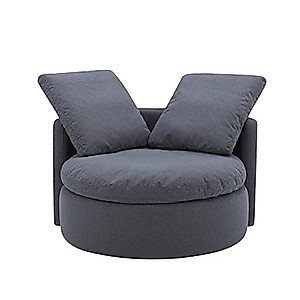Amazon Brand – Stone & Beam Alende Deep Swivel Living Room Accent Chair, 46''W, Graphite Grey