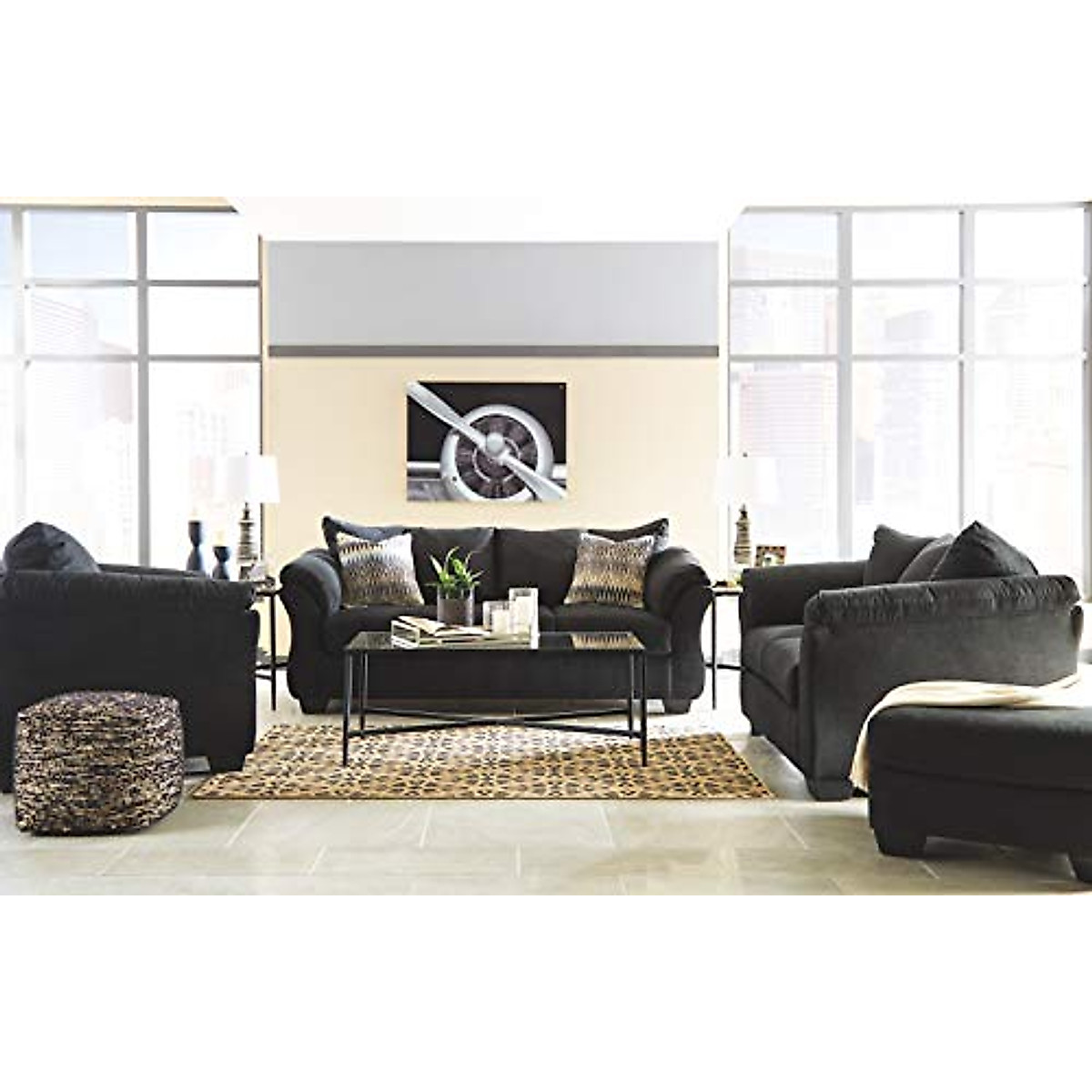 Signature Design by Ashley Darcy Classic Contemporary Sofa, Black
