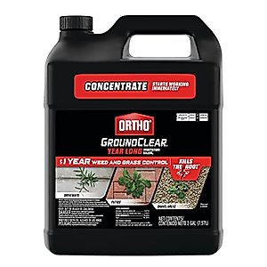 Ortho GroundClear Year Long Vegetation Killer1 - Concentrate, Visible Results in 3 Hours, Kills Weeds and Grasses to the Root When Used as Directed, Up to 1 Year of Weed and Grass Control, 2 gal.