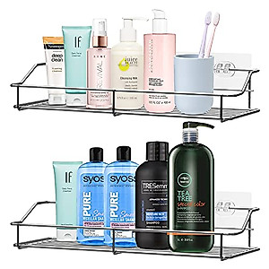 YYjop Shower Caddy 2 Pack No Drilling Shower Organizer Stainless Steel Shower Shelf for Bathroom Kitchen