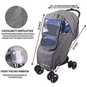 Blahoo Stroller Rain Cover Universal,Windproof Waterproof,Breathable Warm Shield. Baby Travel Weather Shield.