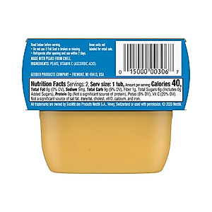Gerber 1st Foods Pears, 2.5 Ounce Tubs, 2 Count (Pack of 8)