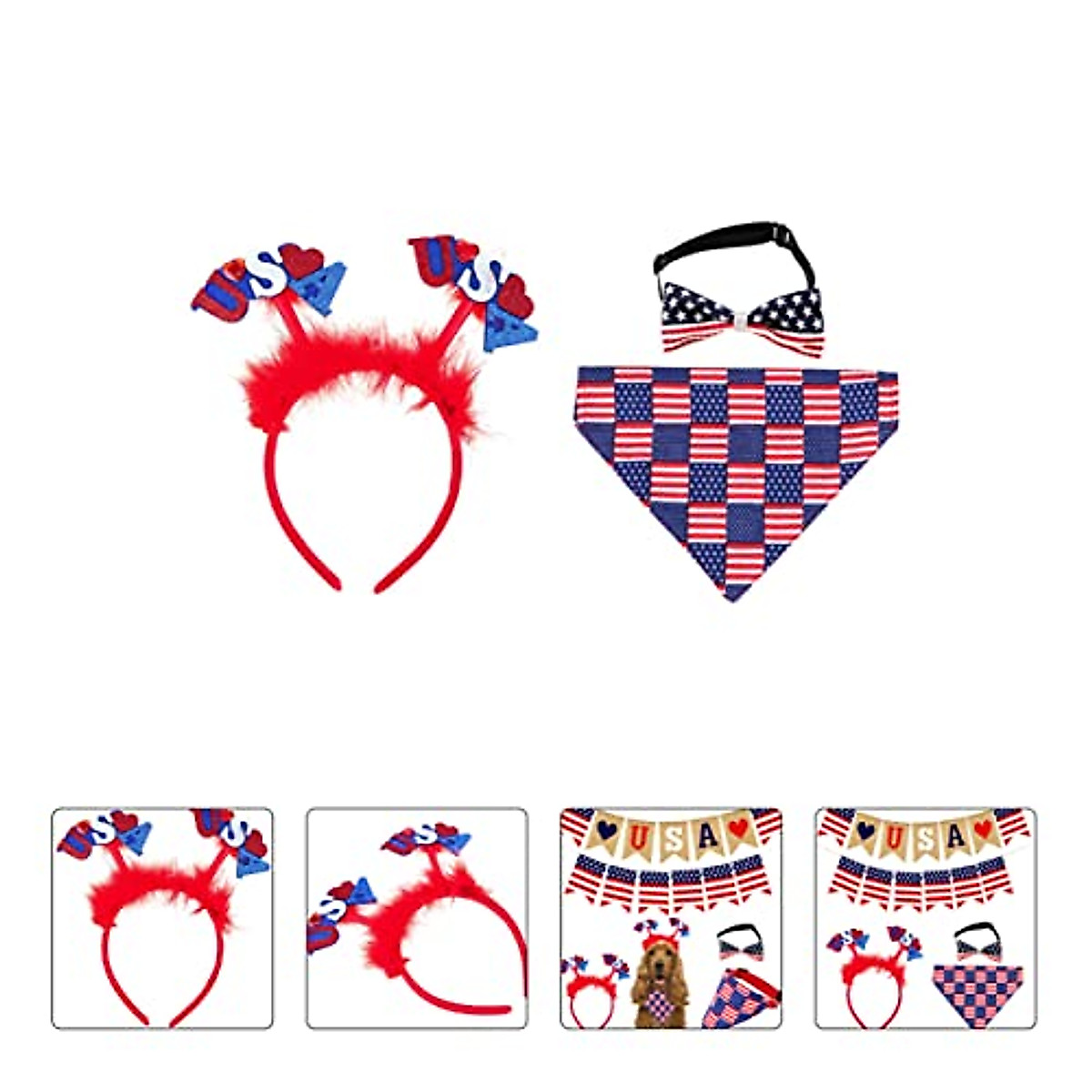 ABOOFAN 4th of July 4th of July pet Headband Holiday Dog Bandana Patriotic pet Costume Pet Costume Anmerican