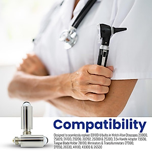 New PakCan Compatible with Welch Allyn 5 Pcs LED Replacement Bulbs 03100-U (Set of 5 pcs)