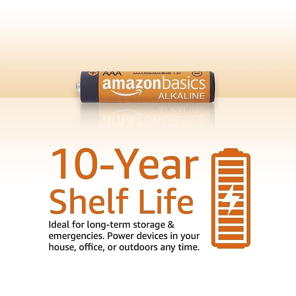 Amazon Basics 8 Pack AAA High-Performance Alkaline Batteries, 10-Year Shelf Life, Easy to Open Value Pack,8 Count (Pack of 1)