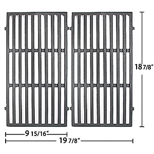 Hongso 18 7/8 Grill Grates and Heat Deflectors Replacement for Weber Genesis II 210 and Genesis II LX 240 Series Gas Grills 2017 and Newer, 66094 66801 66039 66684