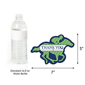 Big Dot of Happiness Kentucky Horse Derby - Shaped Cards - Race Party Thank You Note with Envelopes - Set of 12