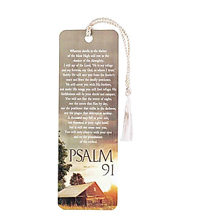 Dicksons Psalm 91 Full Verse Vintage Barn Sunrise Cardstock Tassel Bookmarks Pack of 12