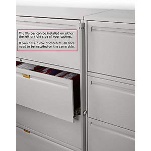 Guardianite File Cabinet Locking Bar. Fits 4 Drawer File Cabinets. Includes Padlock and Cobalt Drill Bit. (Beige)