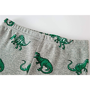 Akyzic Dinosaur Pajamas for Boys 100% Cotton Toddler T-Rex Pjs 2 Piece Jammies Short Sleeve Sleepwear Kids Summer Clothes Set Outfits Dino Pj Set 6t
