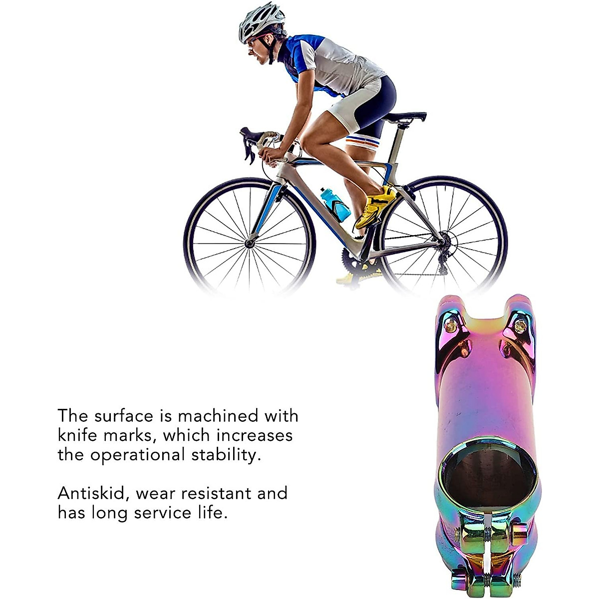 ZECHAO Bike Handlebar Stem,31.8mm Colorful Bike Handlebar Riser, Adjustable Plus Or Minus 7/17 Degree CNC Mountain Road Bike Stem for BMX Mountain Bike Stem (Color : 7 Degrees, Size : 100mm)