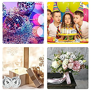 Mirror Disco Balls Set - Silver Disco Party Decoration Bright Reflective Mirror Christmas Balls Easy to Hang Suitable for Christmas, Wedding, Family Party Decoration (12 pcs)