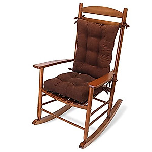 Tromlycs Indoor Rocking Chair Cushion for Rocking Chair Pads Back and Seat Sets with Ties 2 Piece Brown