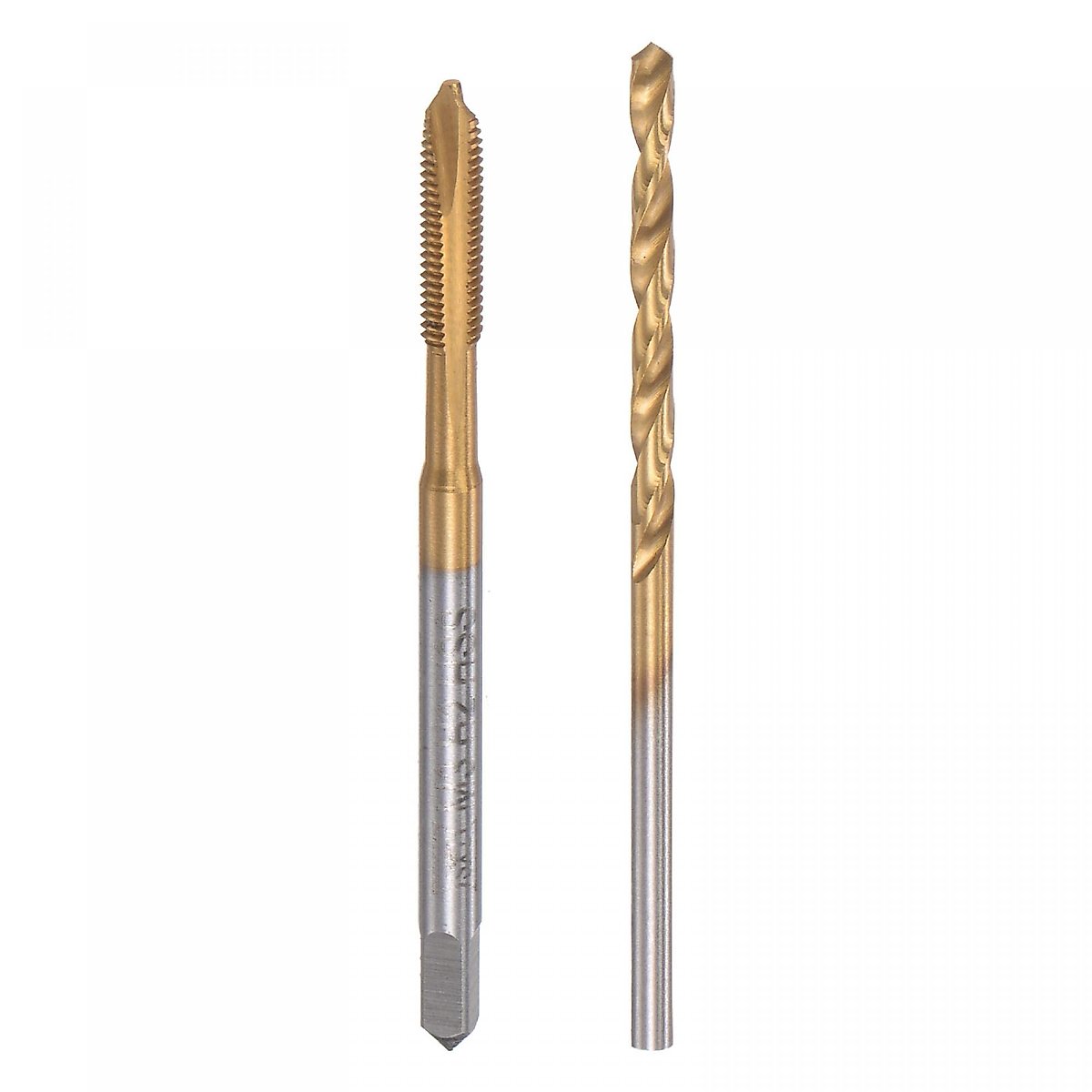 uxcell M3 x 0.5 Spiral Point Thread Tap and 2.5mm Twist Drill Bit Set, Metric Titanium Plated 6542 High Speed Steel Machine Screw Thread Tap Threading Tool